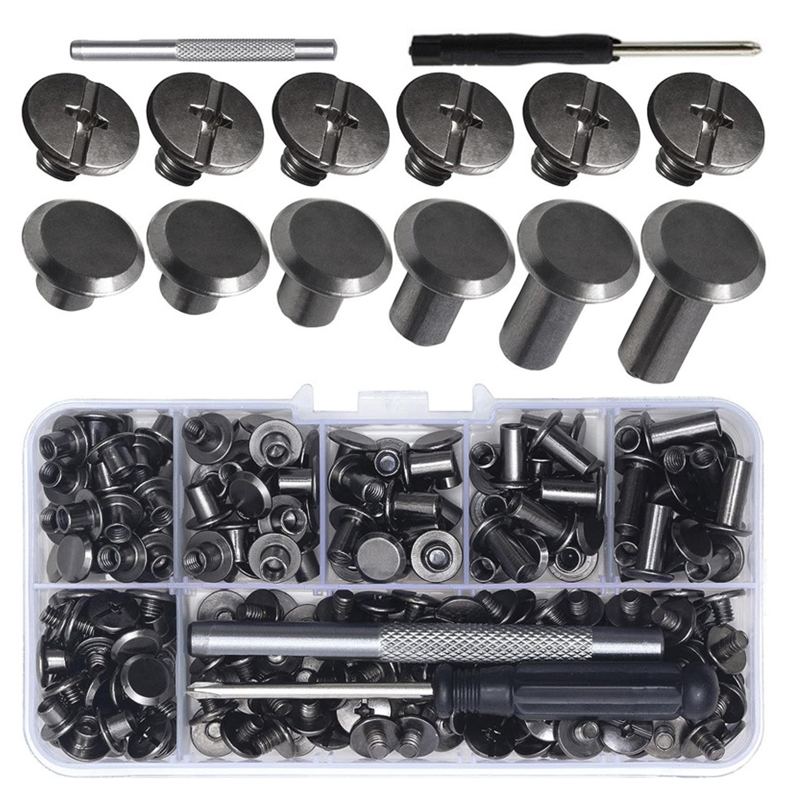 110Pcs Binding Screws Set Metal Screw Rivets for Leather Belt Books ...