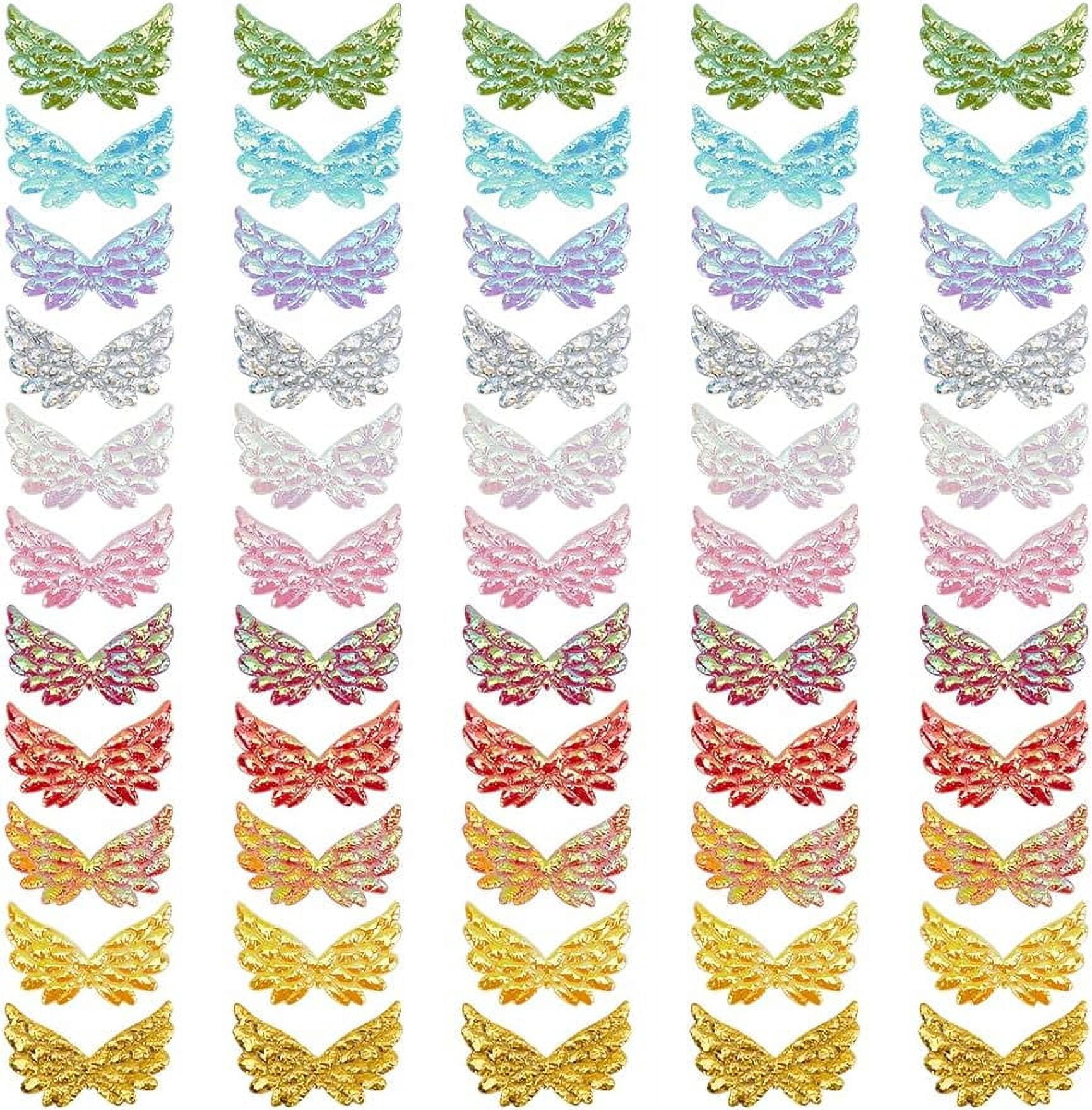 110Pcs Glitter Angel Wing Applique Patches 1.38inch Iron On Patches for ...