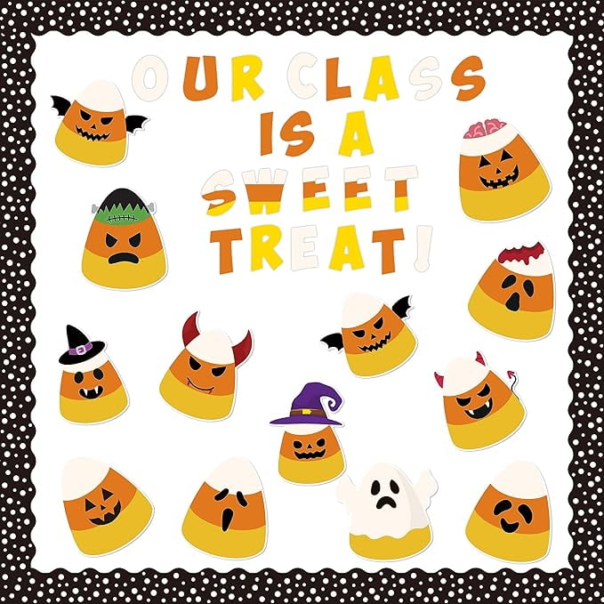 110Pcs Halloween Candy Corn Bulletin Board Classroom Decoration Set ...