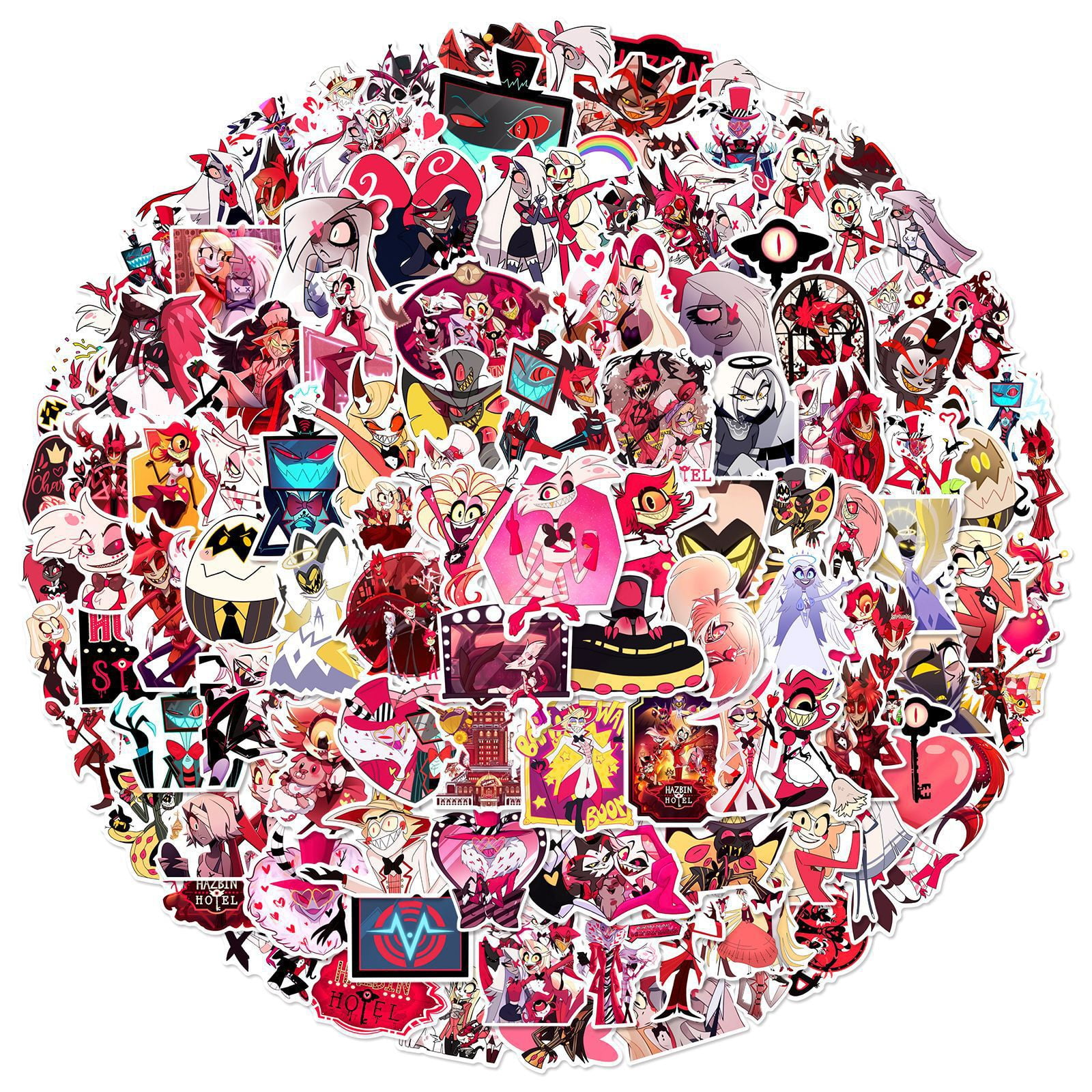 110Pcs Hazbin Hotel Stickers Pack, Alastor Waterproof Vinyl Decals ...
