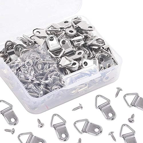 110Pcs Small Triangle Ring Picture Hangers Frame Hanging Hangers Single ...