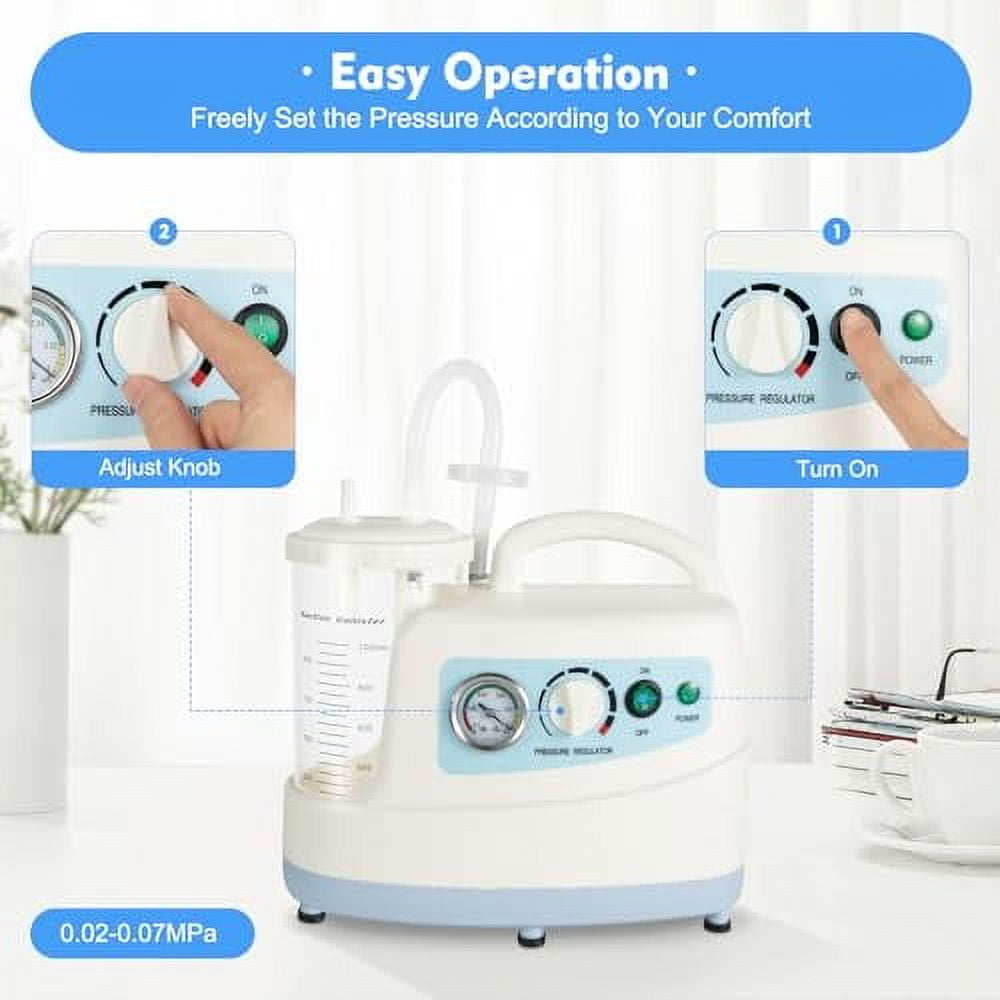110V 1000ML CHB-20A Portable Electric Veterinary Aspirator Suction ...