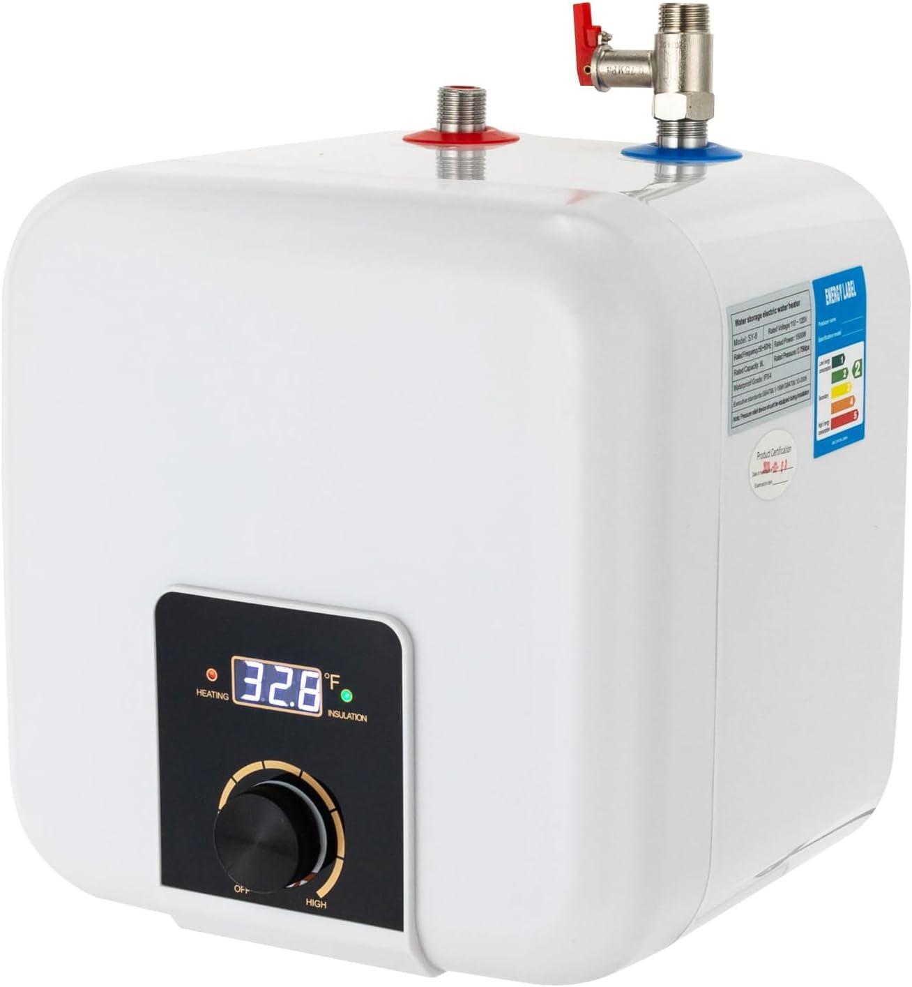 110V-120V 1500W Small Under Sink Tank 2.5 Gallon Water Heater Hot ...