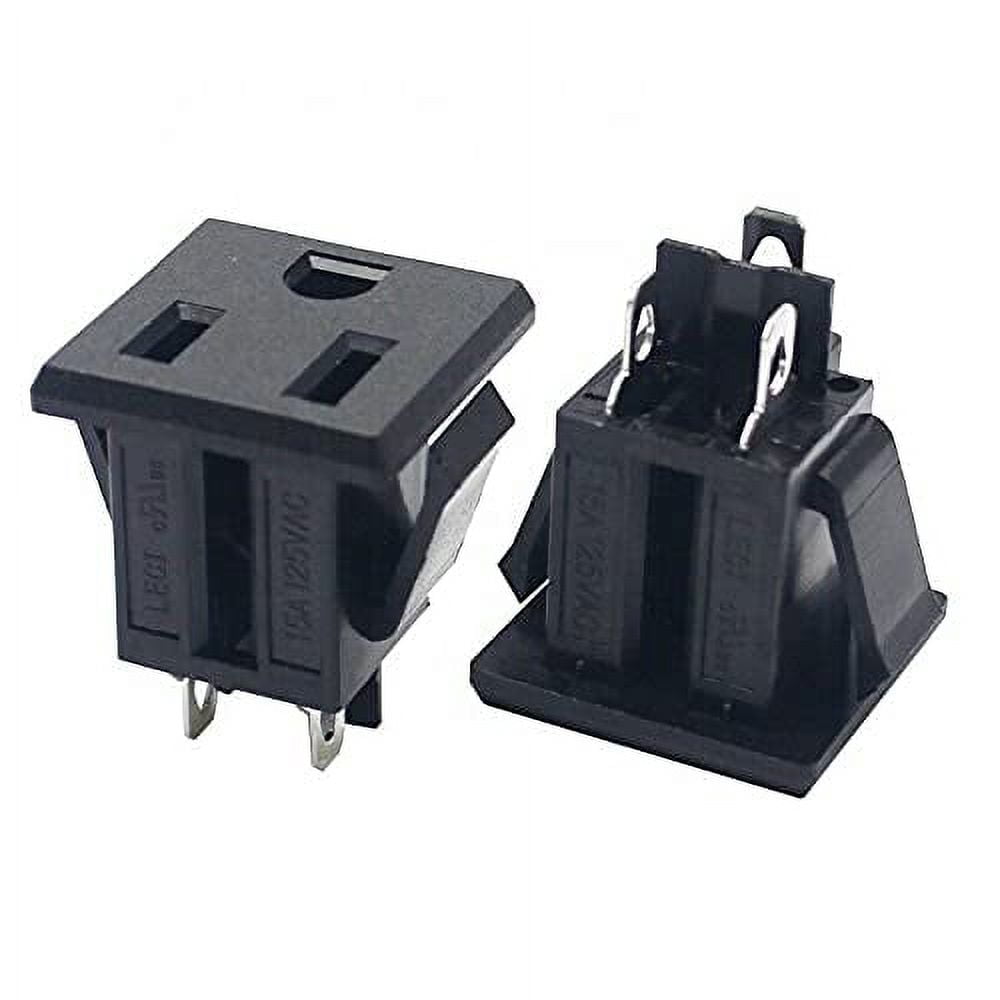 110V / 125VAC 15A 3PIN Power NEMA 5 -15R USA Plug Socket for Industrial ...