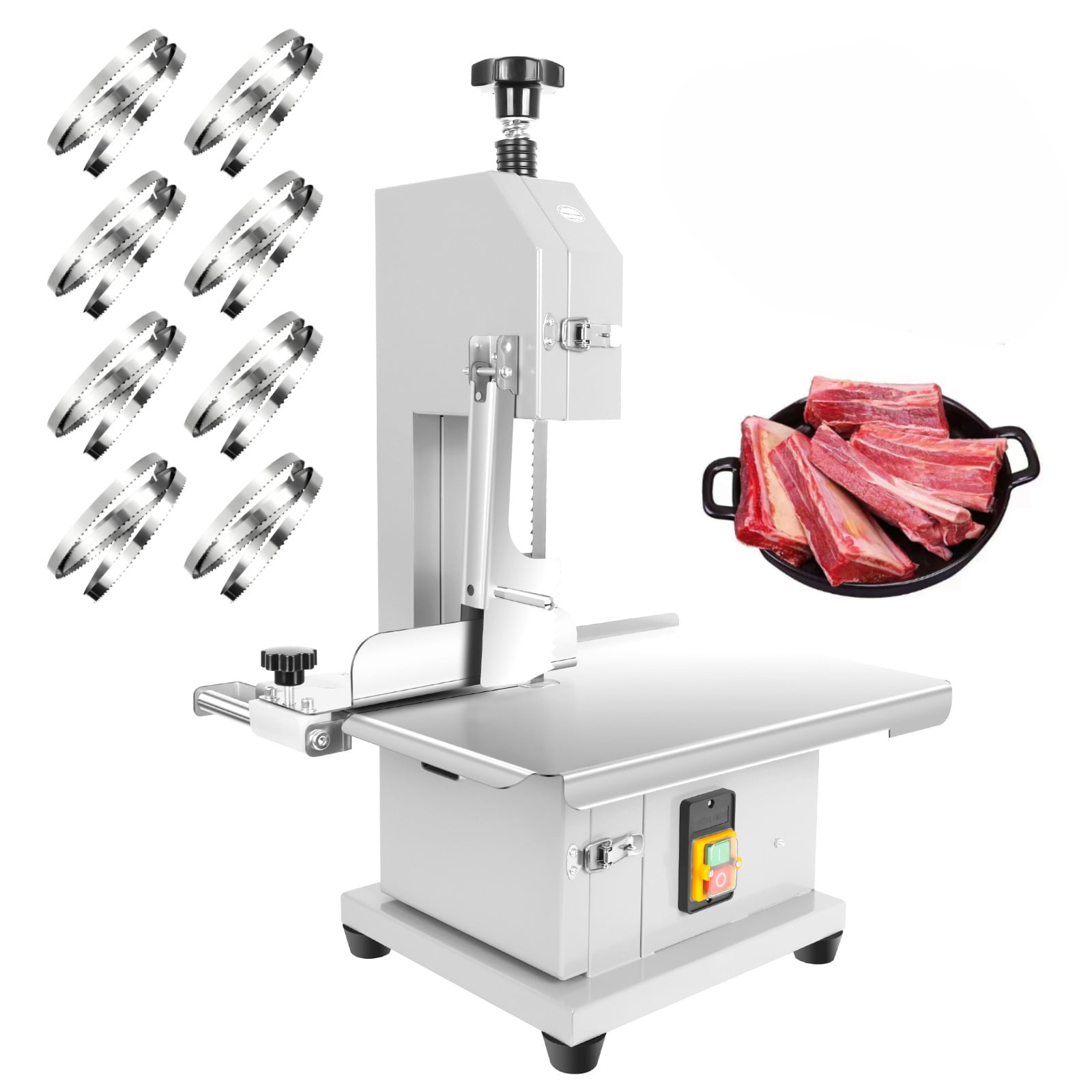 110V 1500W Electric Bone Saw Machine, Meat Bandsaw with 0.04"-4 ...