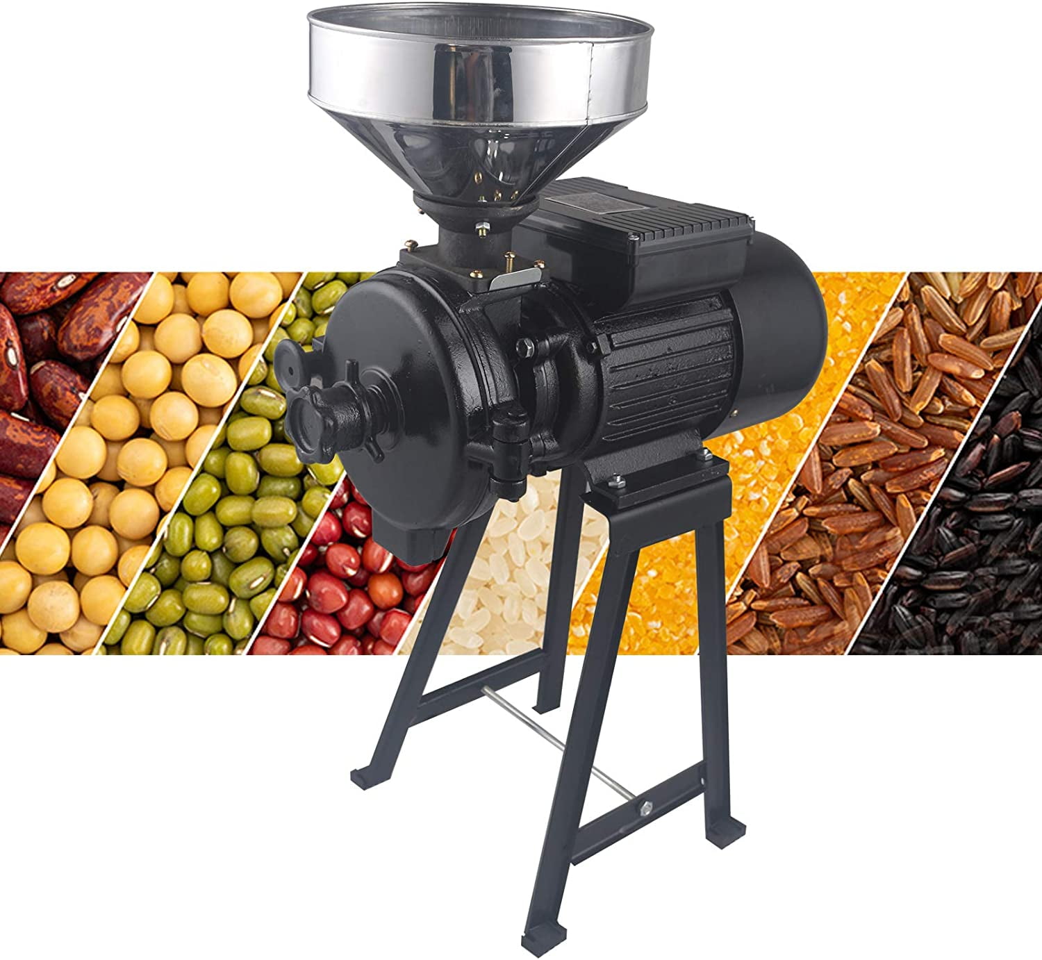 110V 1500W Large Commercial Electric Grain Mill Grinder Machine Dry ...