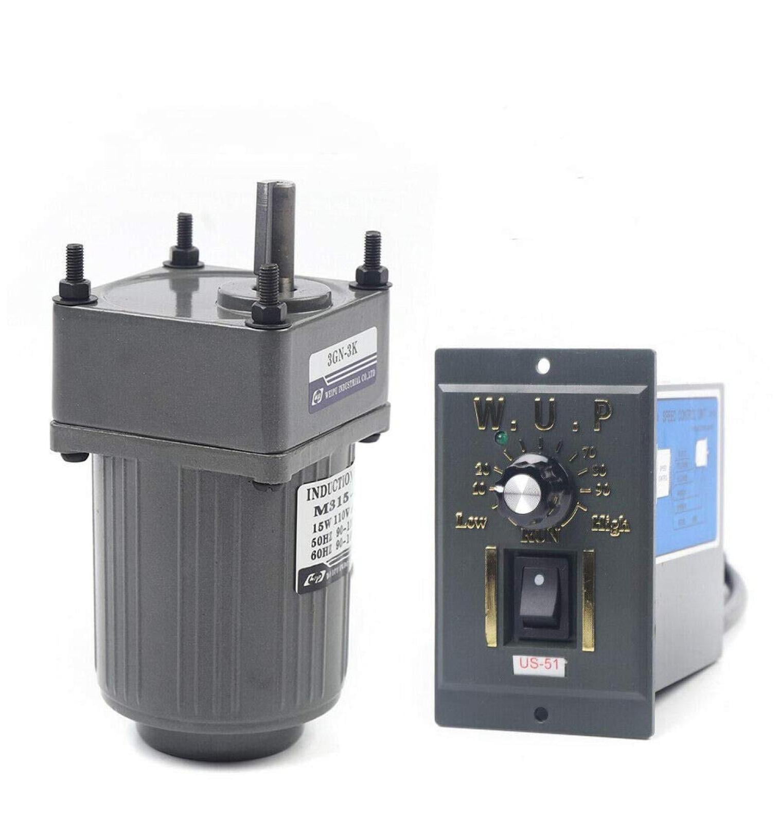 110V 15W Electric Single-Phase Motor Gear Motor Speed Controller 0 ...