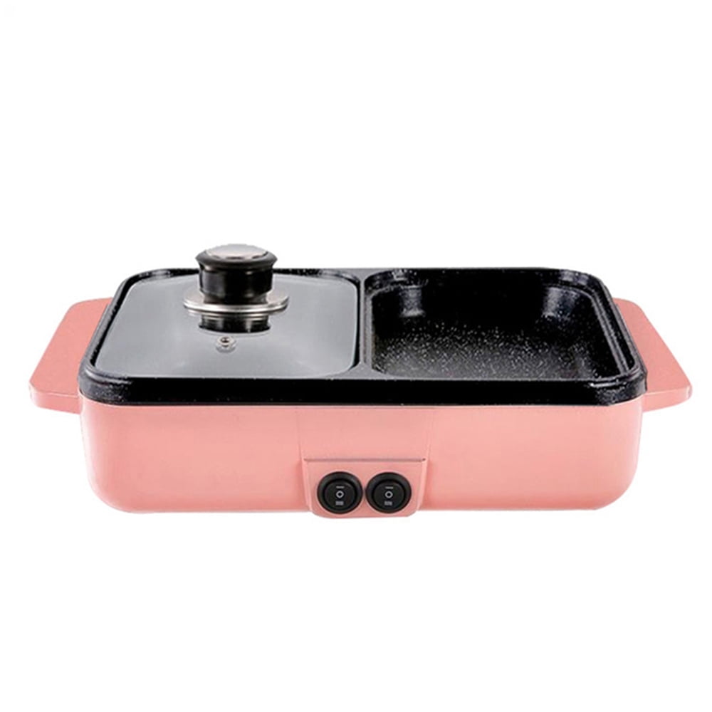 110V/220V 2 IN 1 Electric Hot Pot Cooker BBQ Grill Multicooker Electric ...