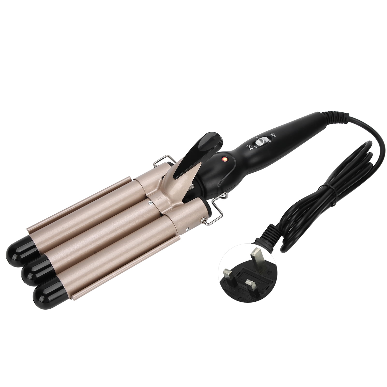 110V~240V Curling Iron Wand, Alloy 3 Barrel Curling Iron Wand ...