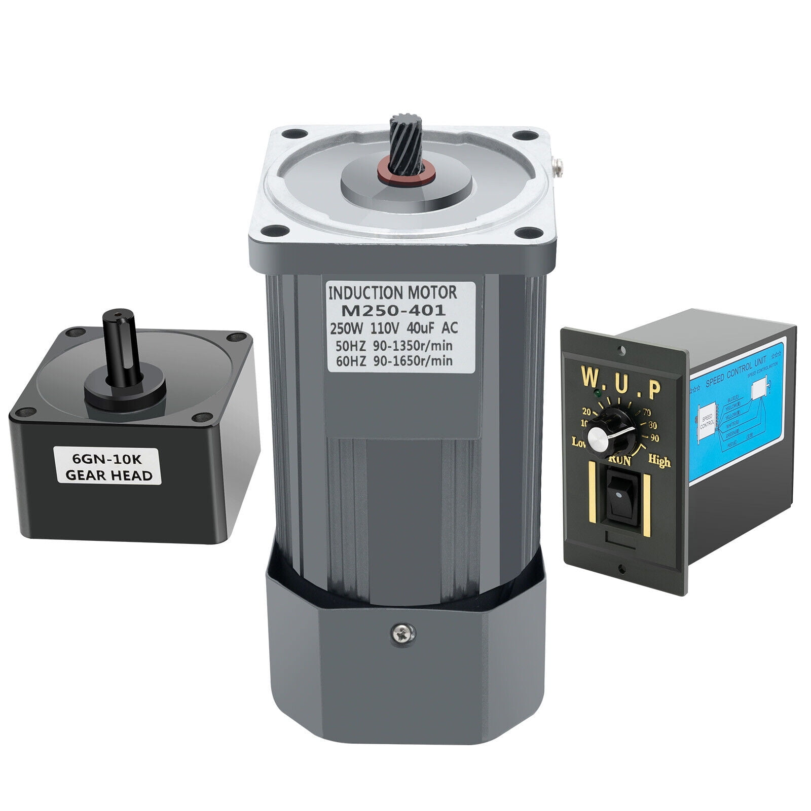 110V 250W AC Gear Reduction Motor Electric + Variable Speed Control ...