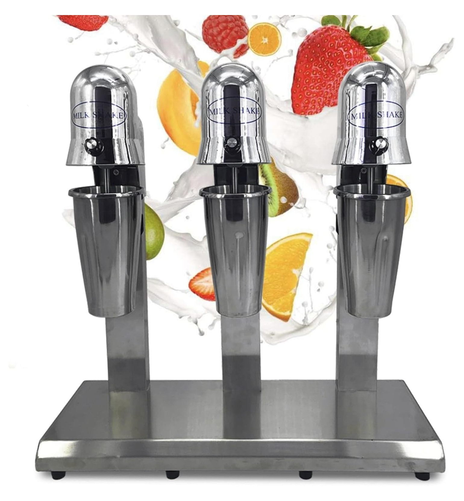 110V 3-Head Milk Shake Drink Mixer, Milkshaker Milk Stainless Milkshake ...