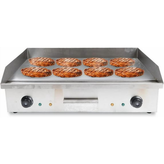 110V 3000W Double Control Electric Griddle Cooktop Commercial Flat Top ...