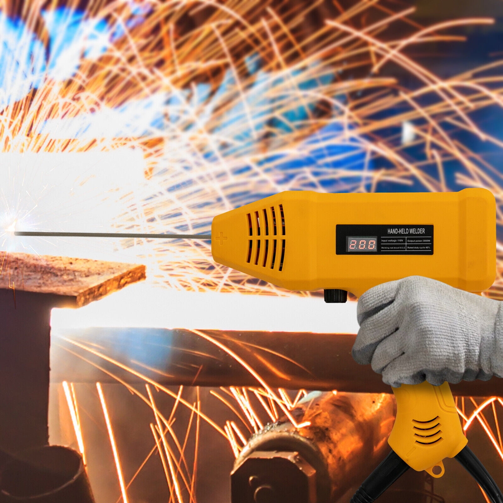 110V 3000W Modern Orange Handheld Welding Machine Portable Digital ...