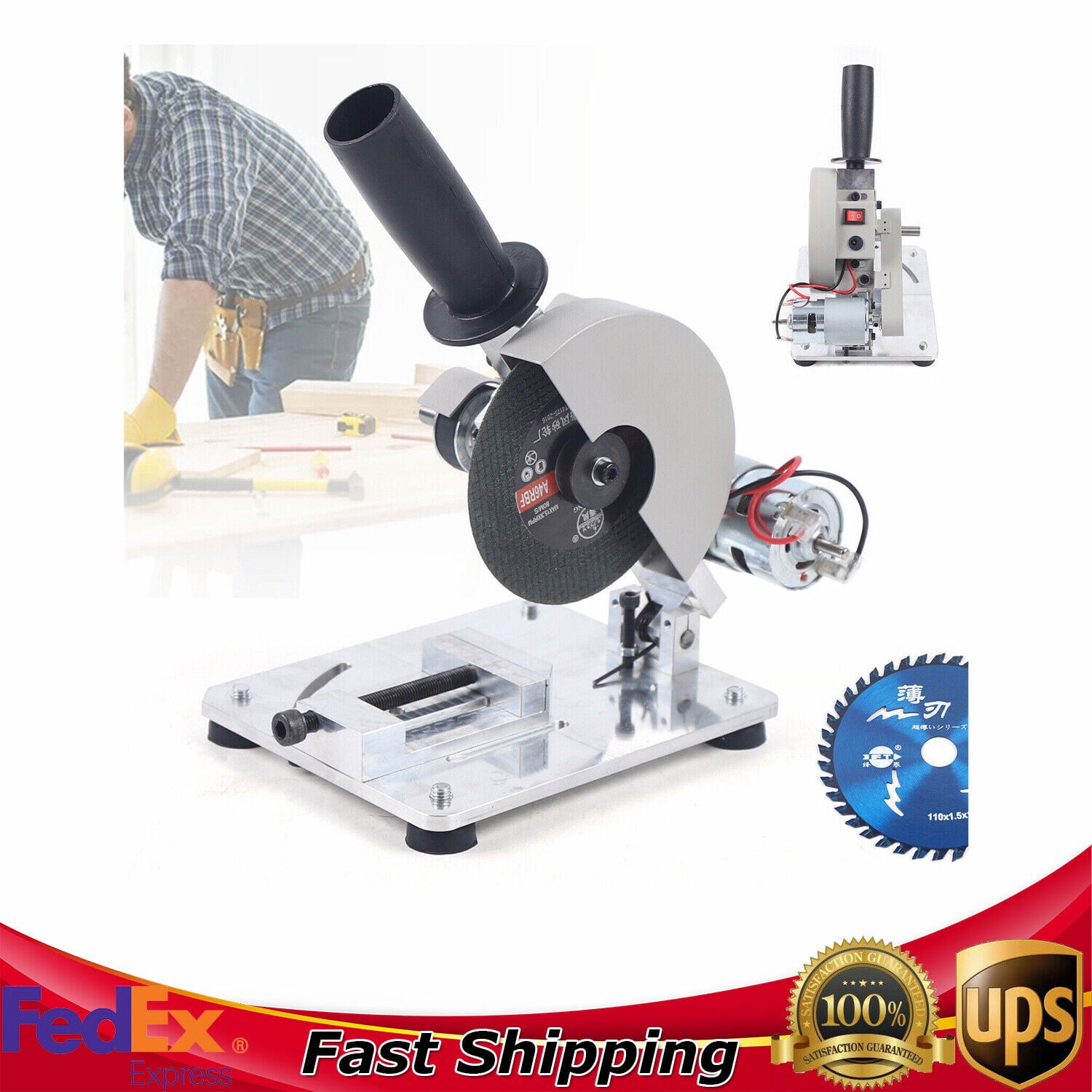 110V 4 Inch High Precision Portable Electric Chop Saw 7-speed Cutting ...