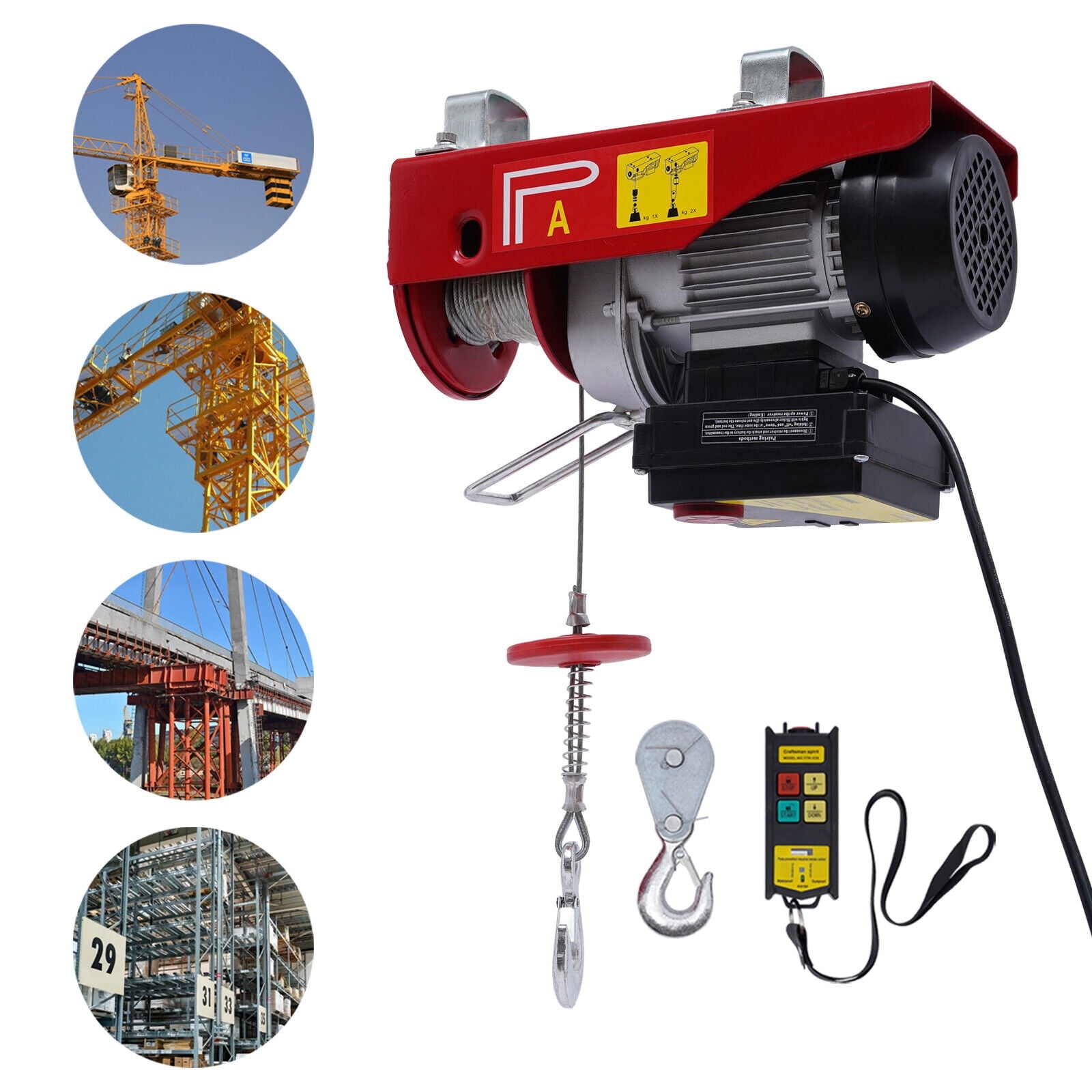 110V 510W Electric Hoist Winch Crane High Lifting Capacity Electric ...