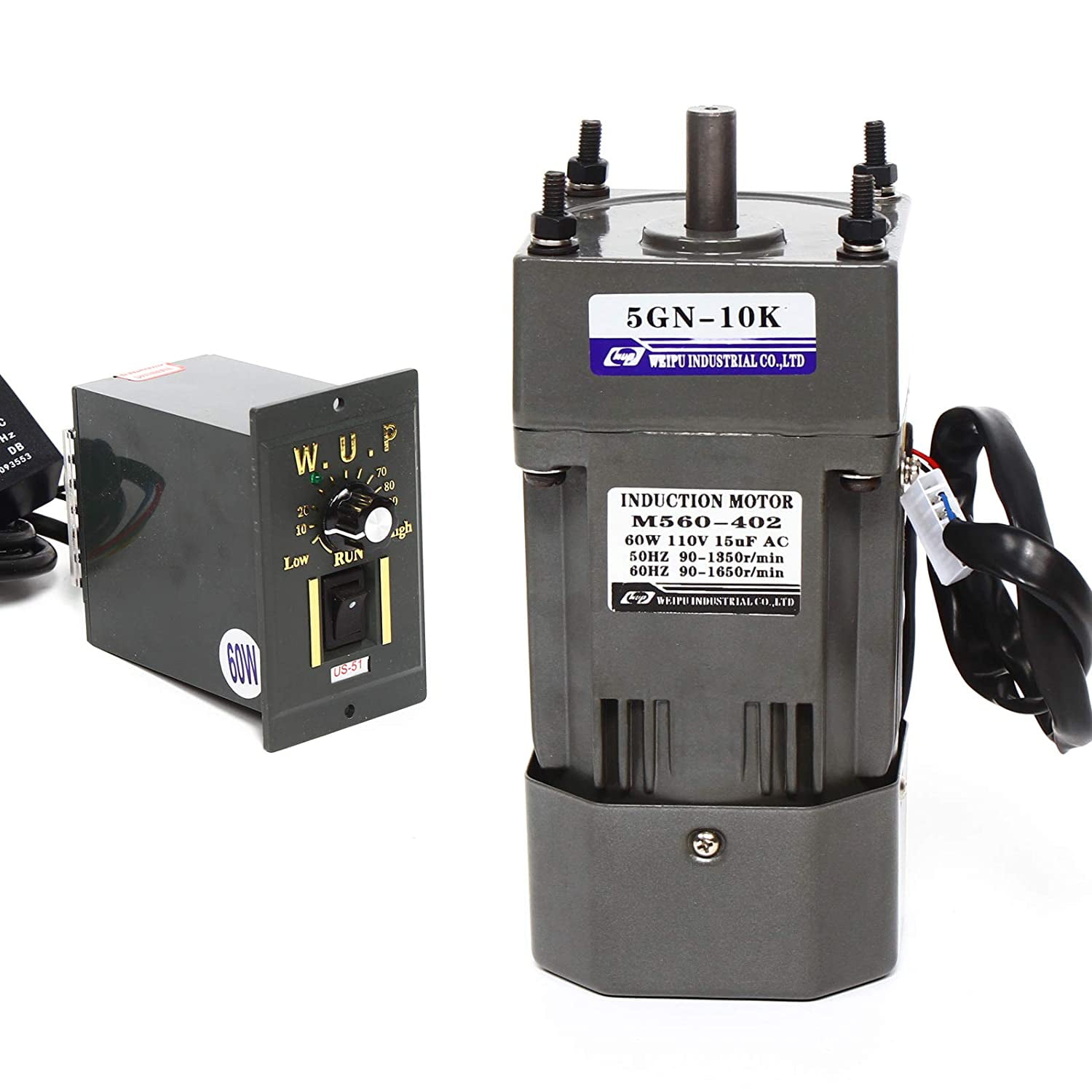 110V 60W AC Gear Motor,Electric Single-Phase Motor Reversible Motor ...