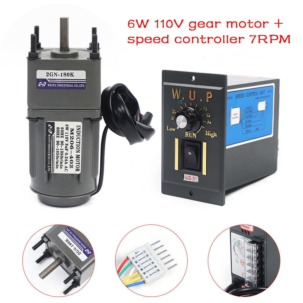 110V AC Gear Motor Electric&Variable Speed Reduction Controller 180K 7. ...