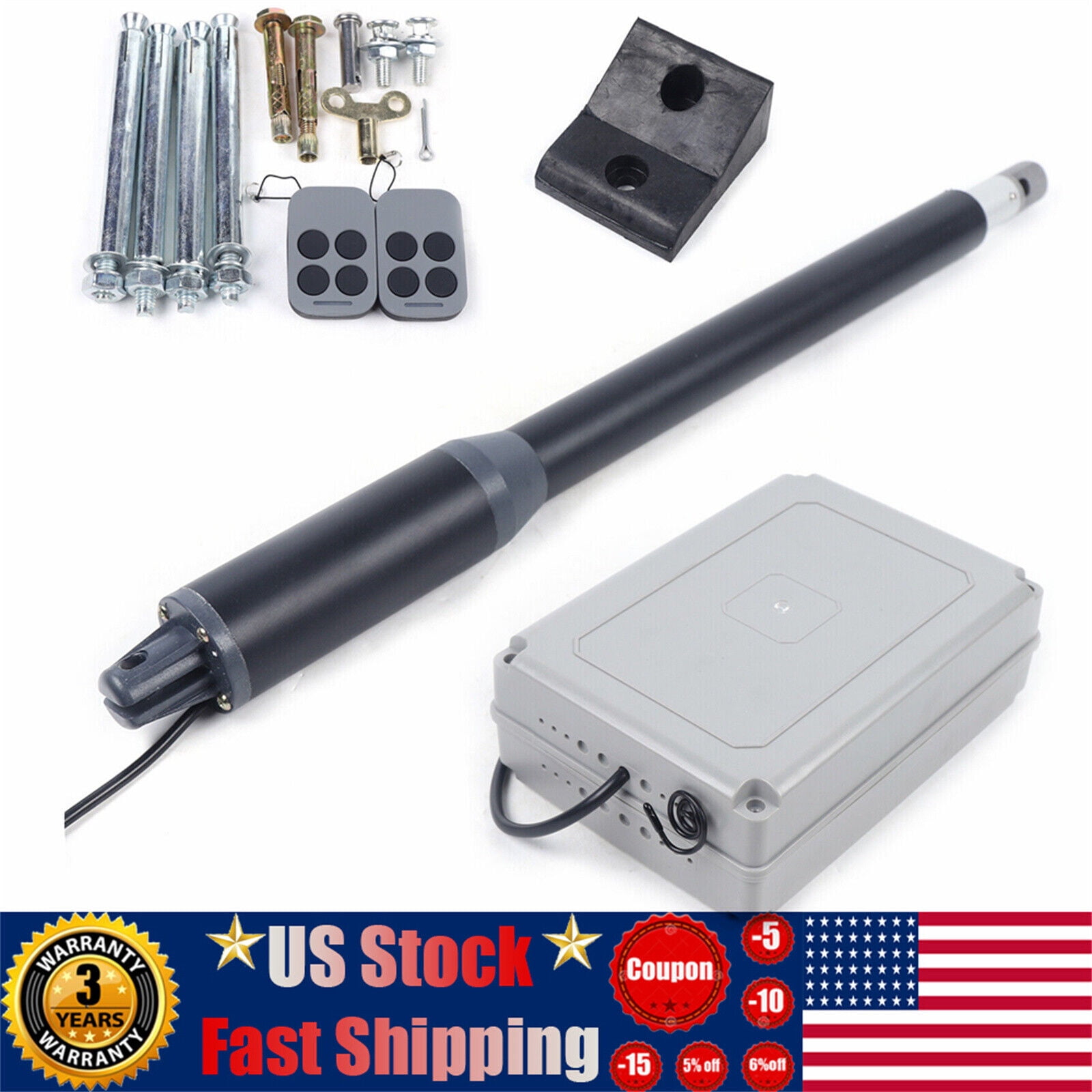 110V Automatic Single Arm Swing Gate Opener Heavy Duty 325lbs Kit ...