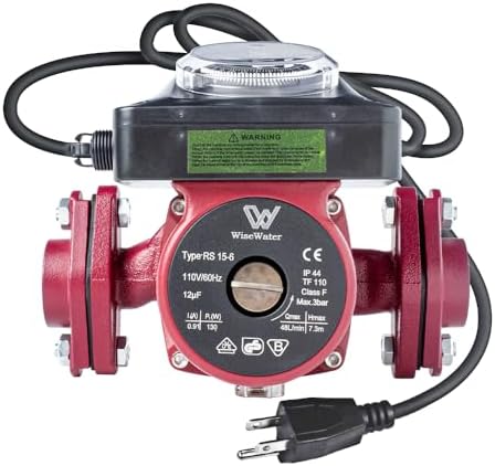 110V Circulation Pump with Timer 130W 12.86 GPM Hot Water Recirculating ...