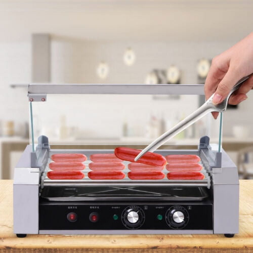110V Commercial Electric 18 Hot Dog 7 Roller Grill Cooker Machine w ...