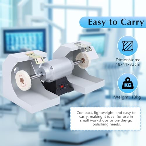 110V Dental Polishing Polish Lathe Machine, 550W Dental Laboratory ...