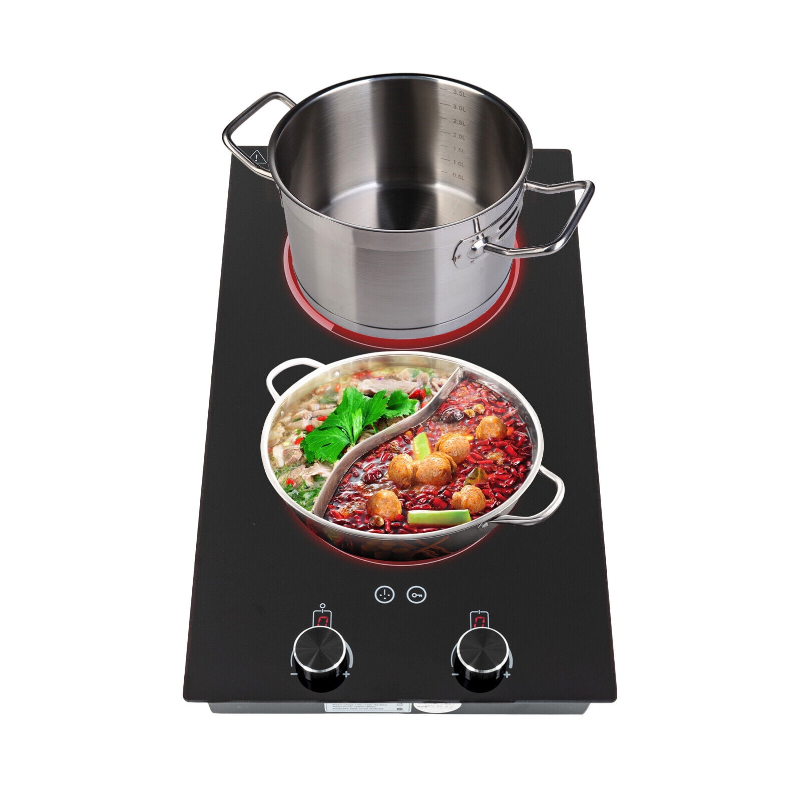 110V Electric Double Induction Cooktop 2-Burner Electric Induction ...