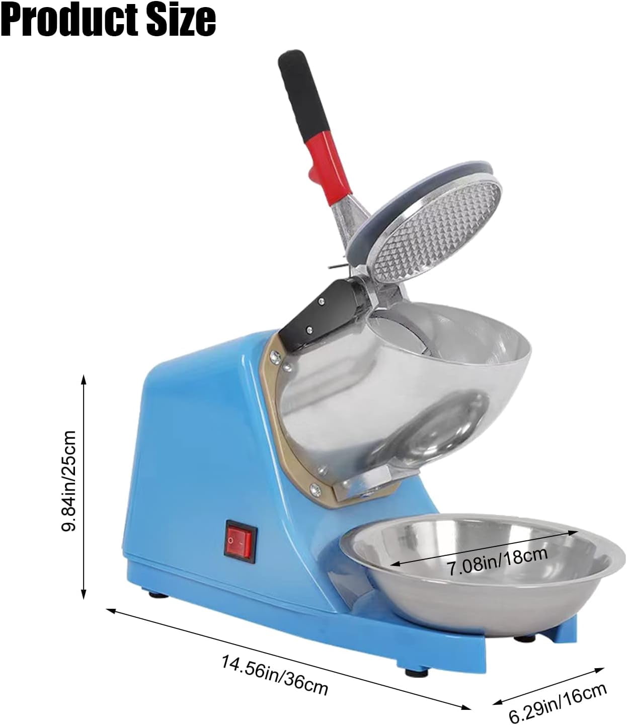 110V Electric Ice Shaver Crusher, Portable Stainless Steel 4 Blades Ice ...