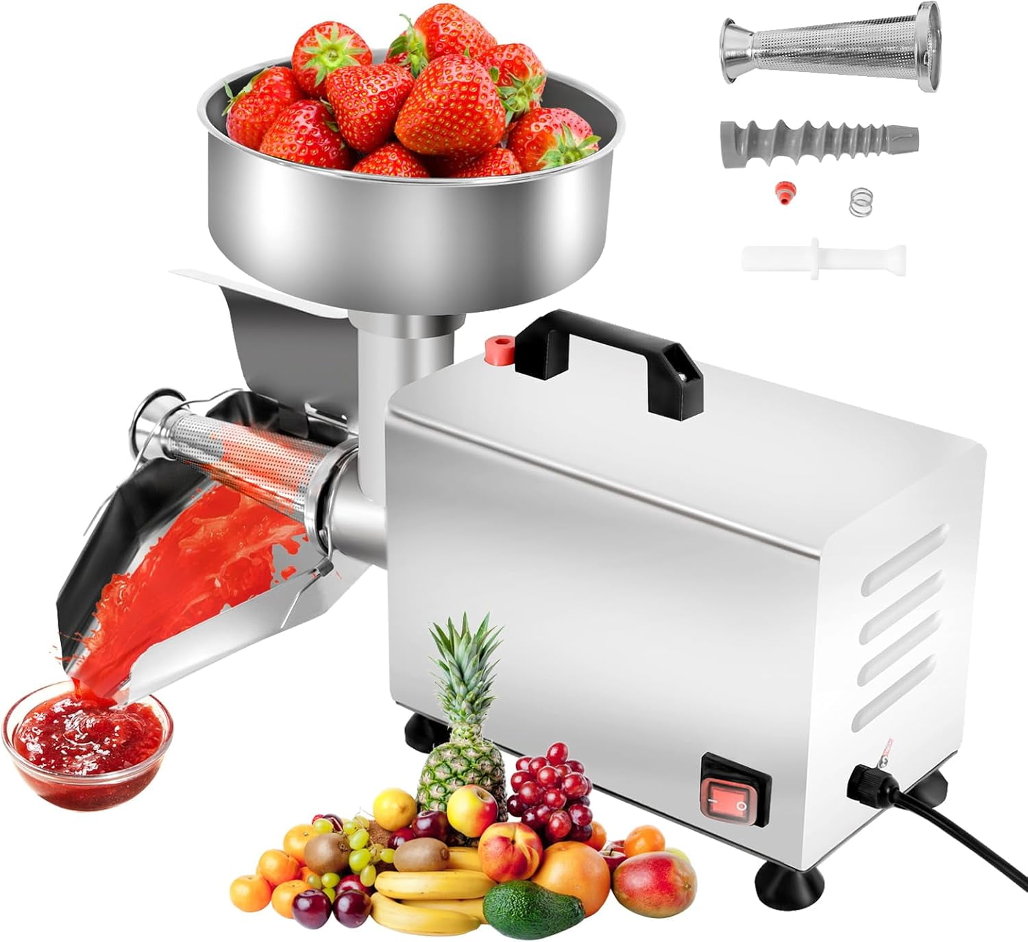 110V Electric Tomato Strainer 450W Commercial Grade Tomato Milling Machine Stainless Steel ...
