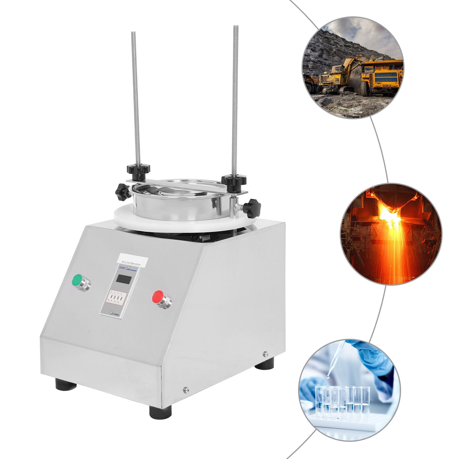 110V Electric Vibrating Sieve Shaker Sifter Machine W/ 200 Mesh ...