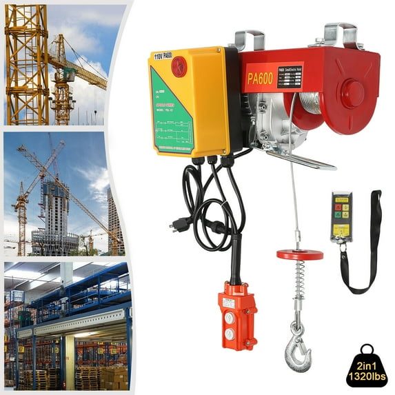 110V Electric Wireless Hoist Winch Hoist Crane Lift Remote Control ...