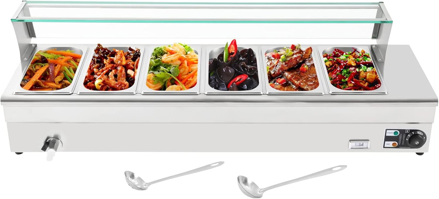 110V Food Soup Warmer,Table Food Grade Stainelss Steel Countertop ...