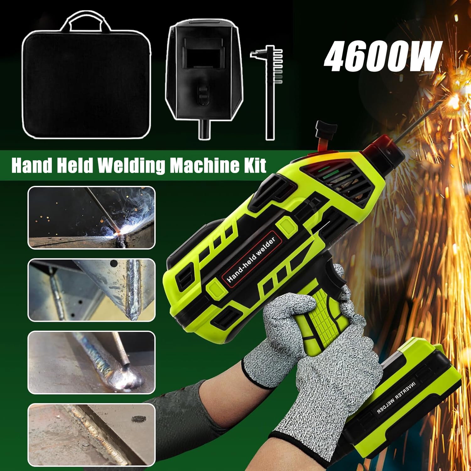 110V Hand Held Welding Machine Kit 4600W Digital Arc Welder Tool ...