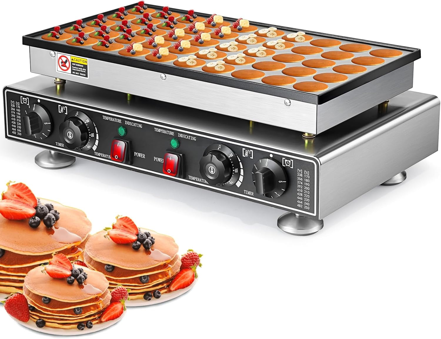 110V Mini Pancake Baker 1800W, 50PCS Commercial Pancakes Maker Machine ...