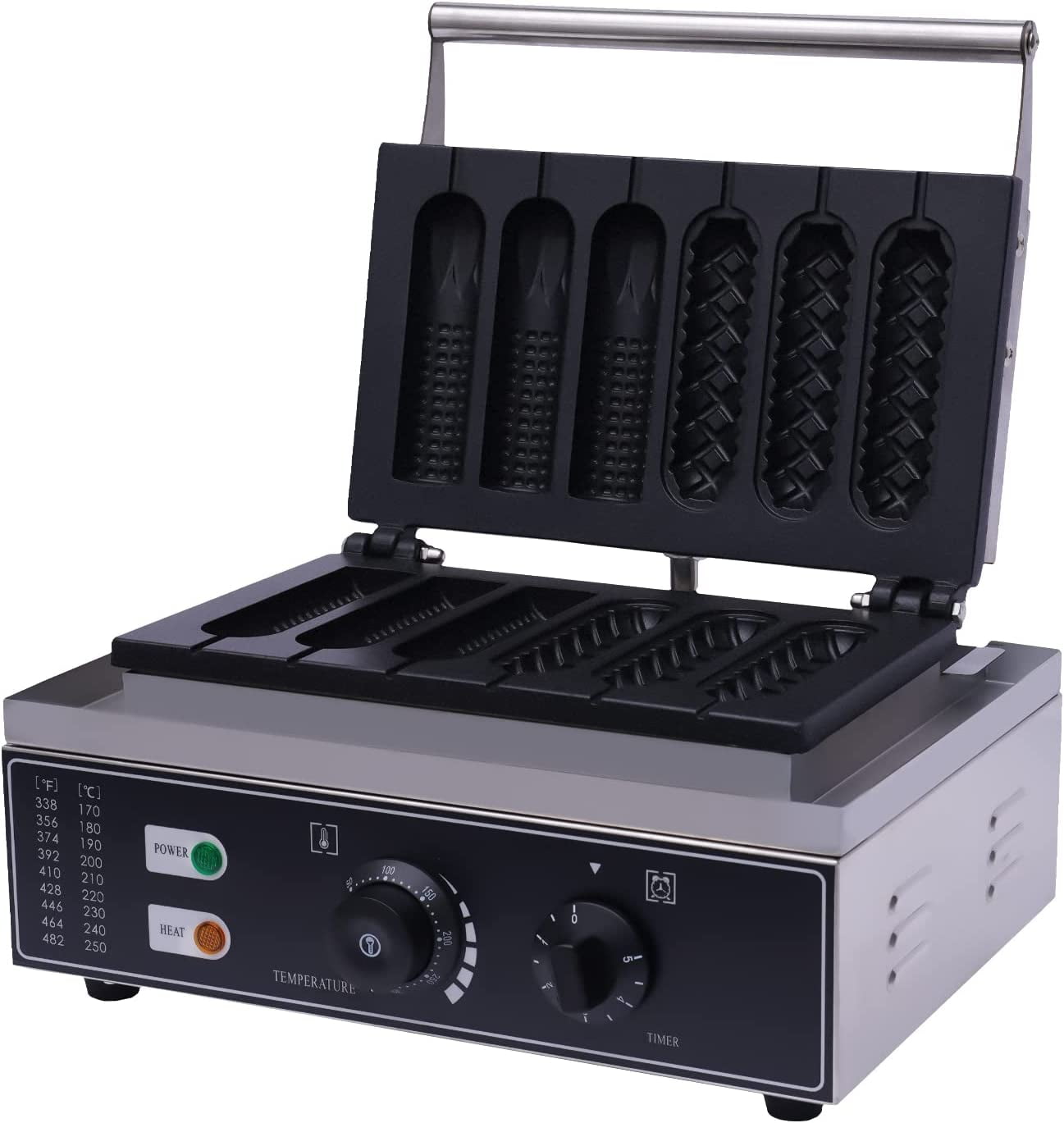 110V Nonstick 2-Shape Commercial Electric 6pcs Hot Dog Maker Machine ...