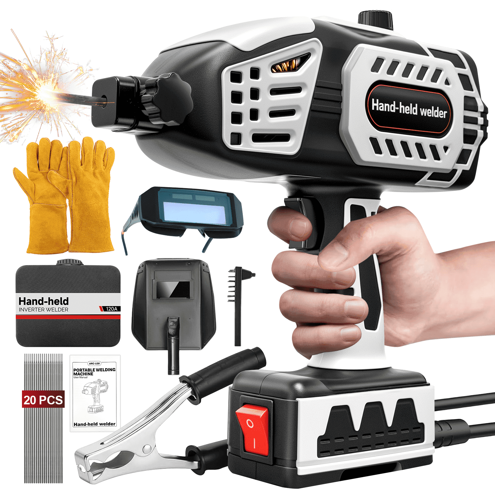 110V Portable Handheld Welding Machine, 20-120A Electric Welder Machine ...