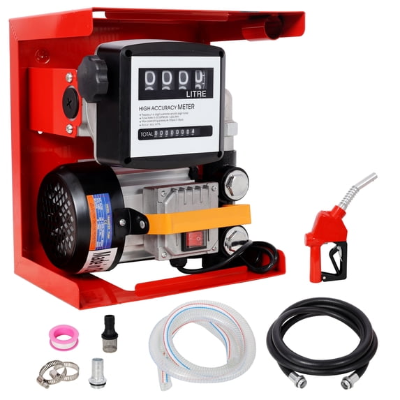 110V Self-Priming Diesel Fuel Transfer Pump Kit with Manual Nozzle ...