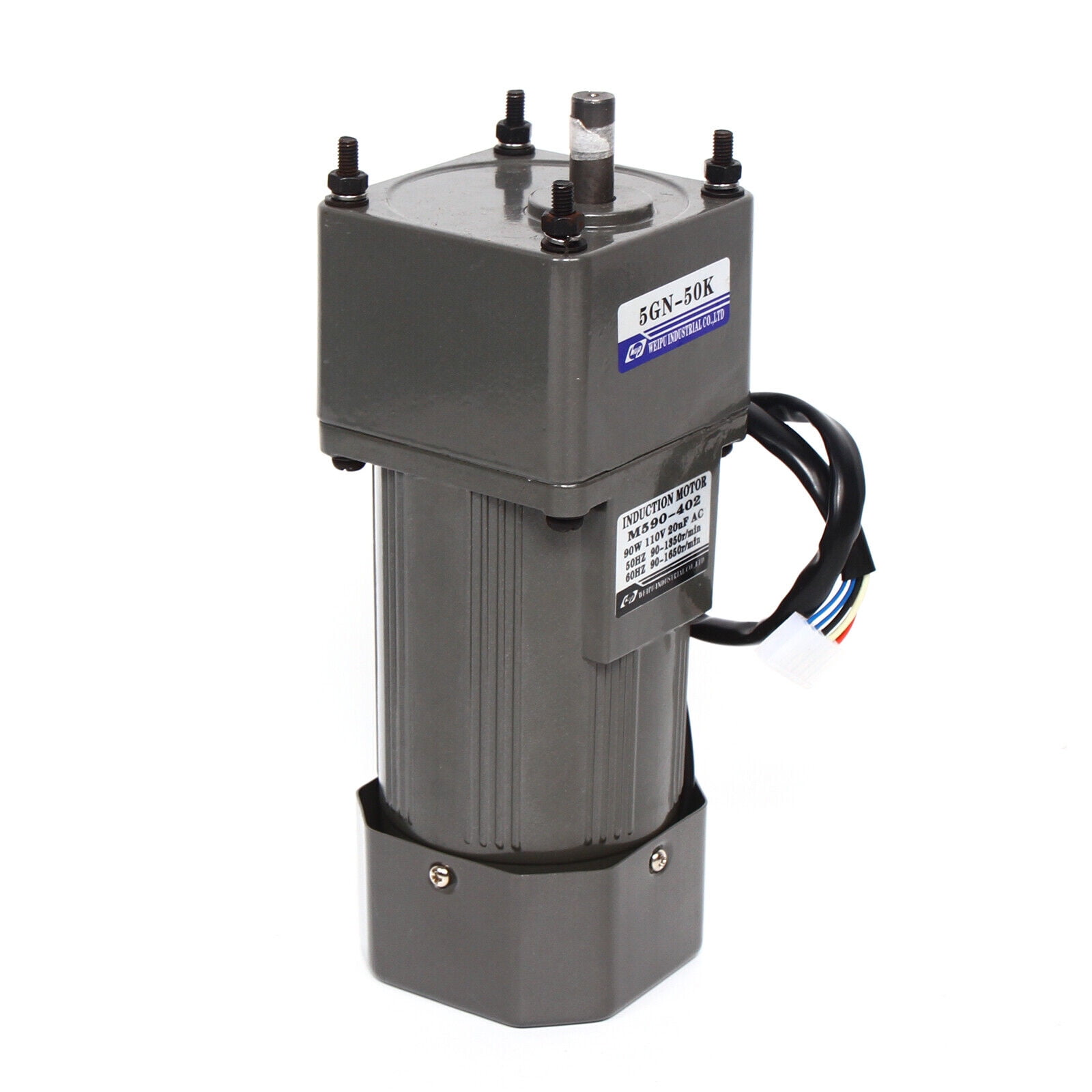 110V Single-Phase AC Gear Motor with Speed Controller 1:50 0-27RPM Gear ...