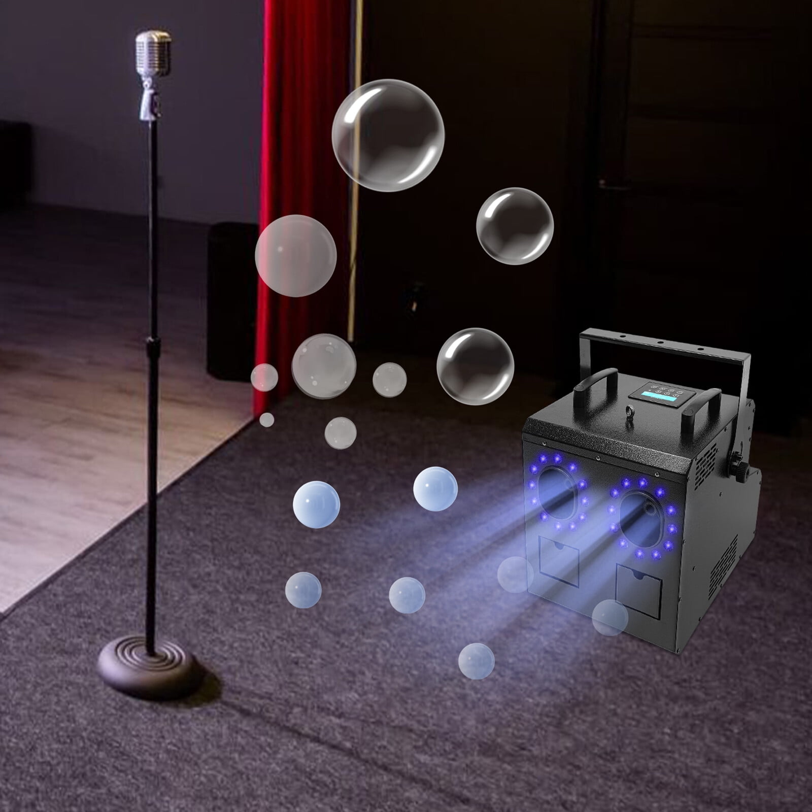 110V Smoke Fog Bubble Machine LED Light Stage effect DJ Fogger Machine ...