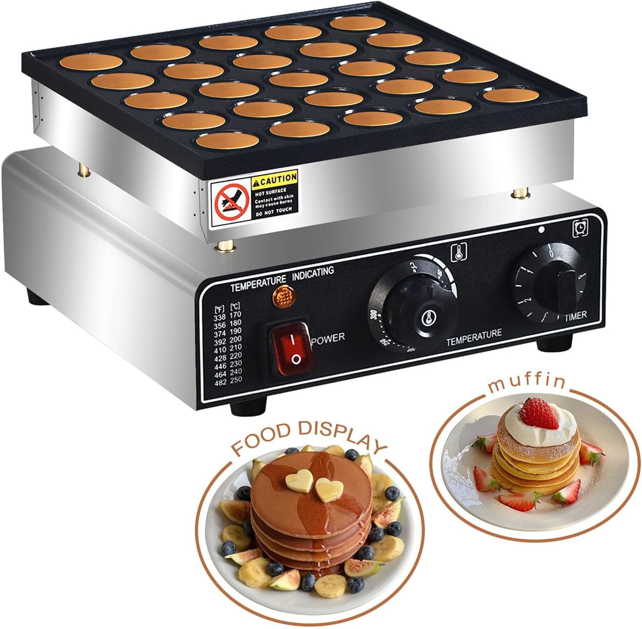 110V US Commercial 25PCS Mini Dutch Pancake Maker,950W Dutch Pancake ...
