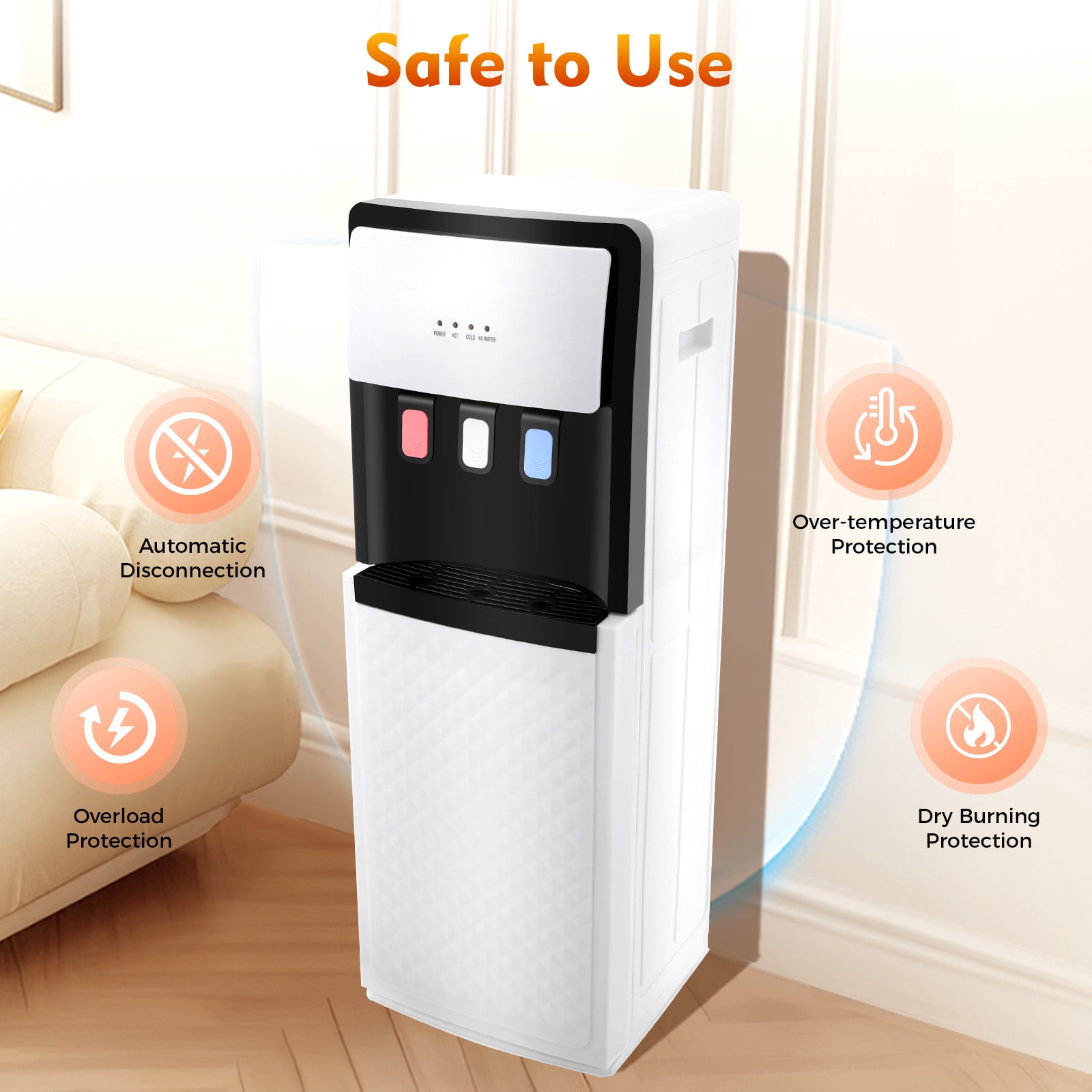 110V Water Dispenser Bottom Loading Water Cooler For 5 Gallon Bottles ...