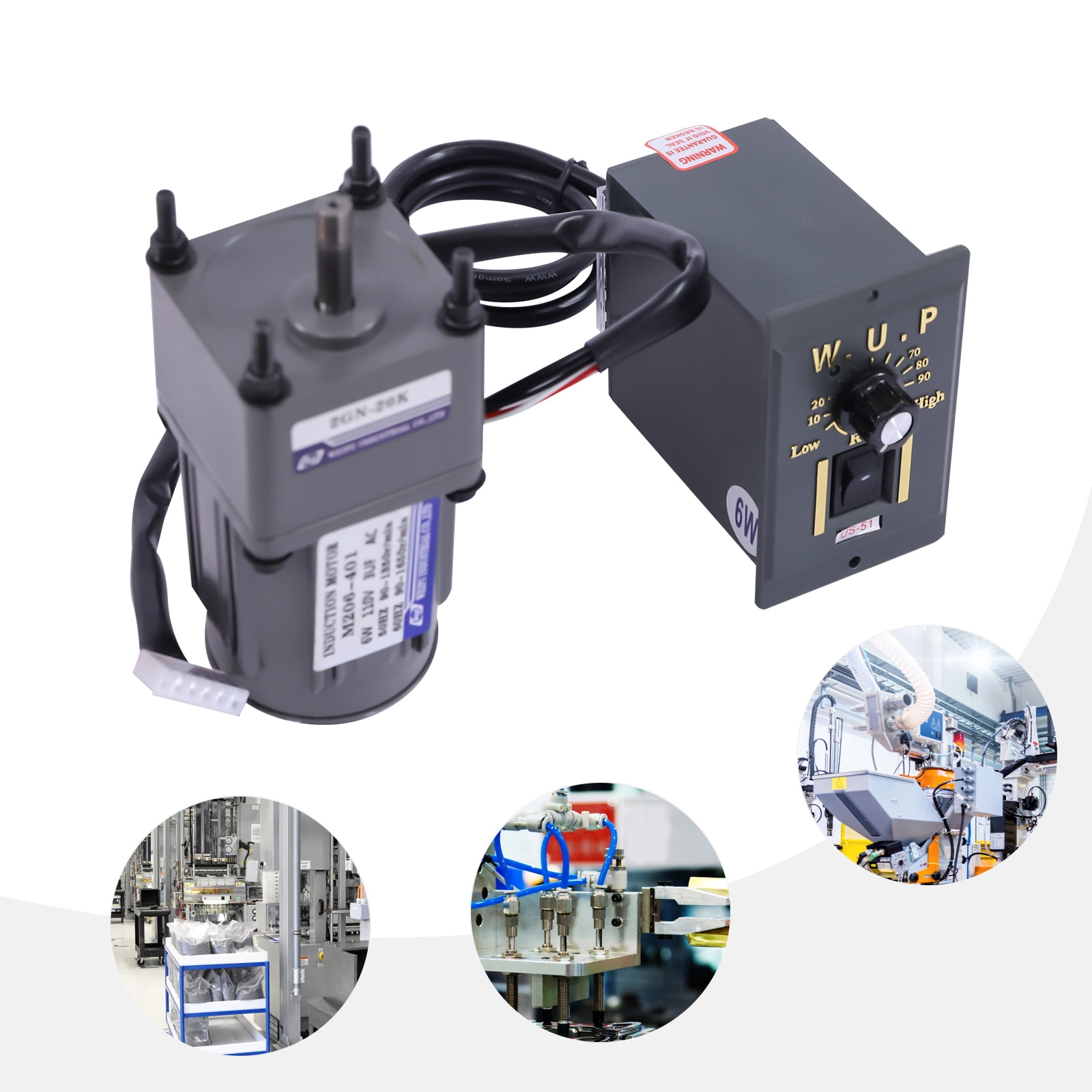 110V motor speed controller, speed adjustable regulator gear motor (20k ...