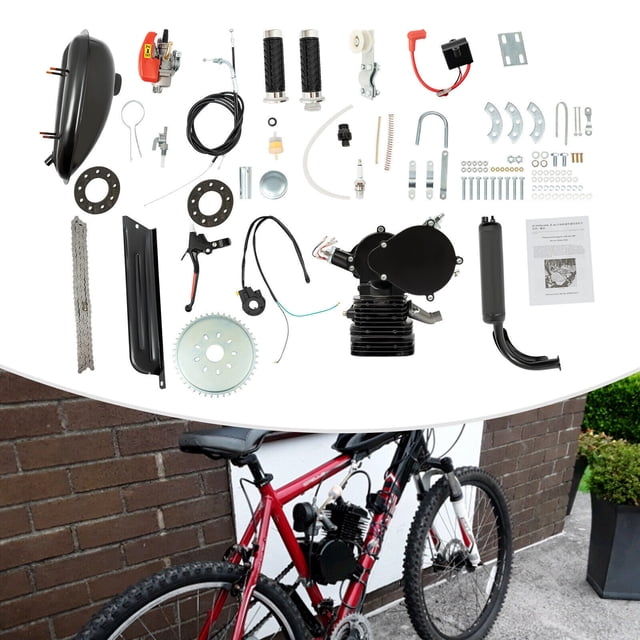 110cc 2-Stroke Complete Bicycle Gasoline Engine Motor Kit Gas Motorized ...