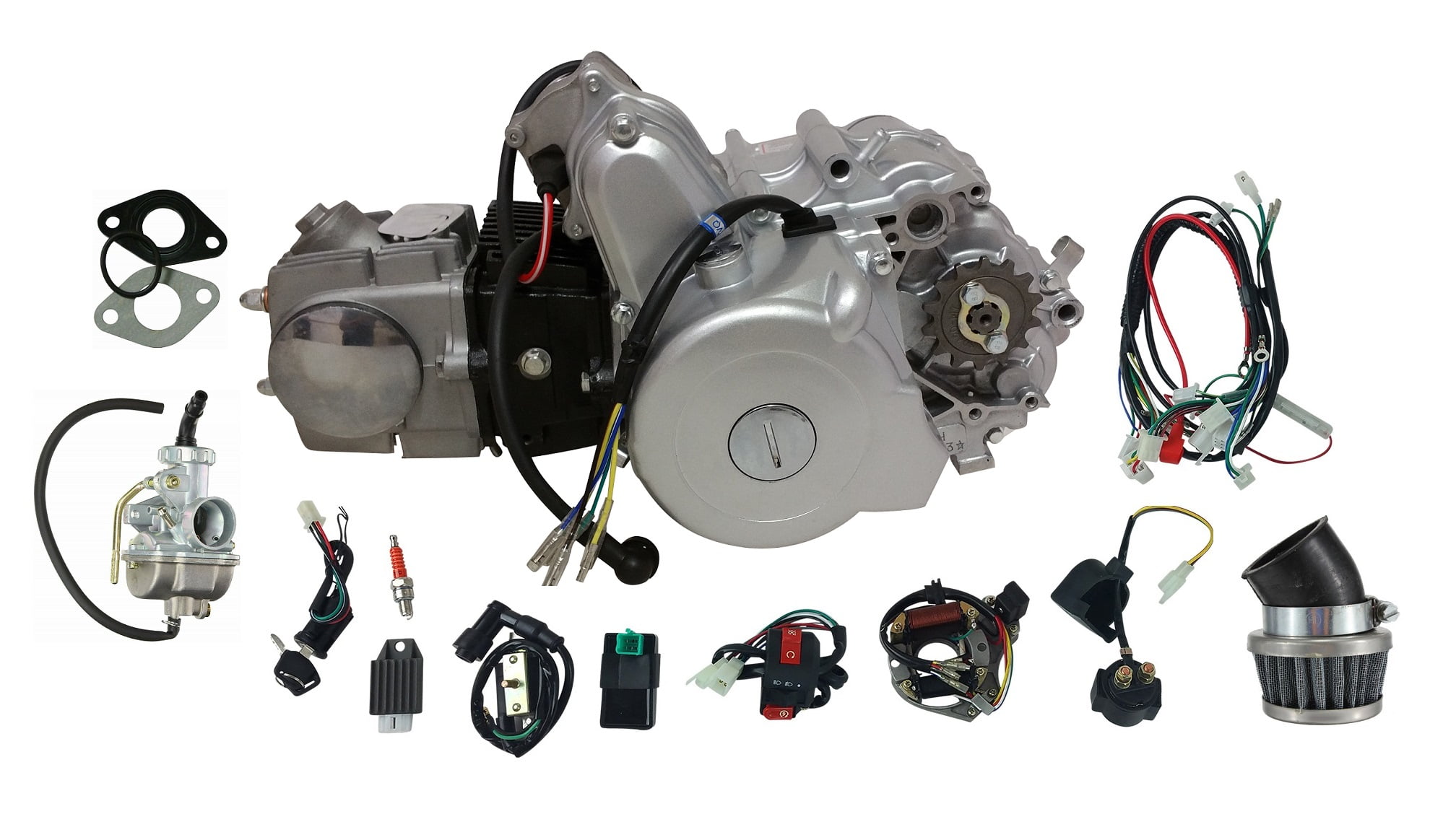 110cc 4 Stroke Electric start Auto Engine Motor For ATV GO Kart ...