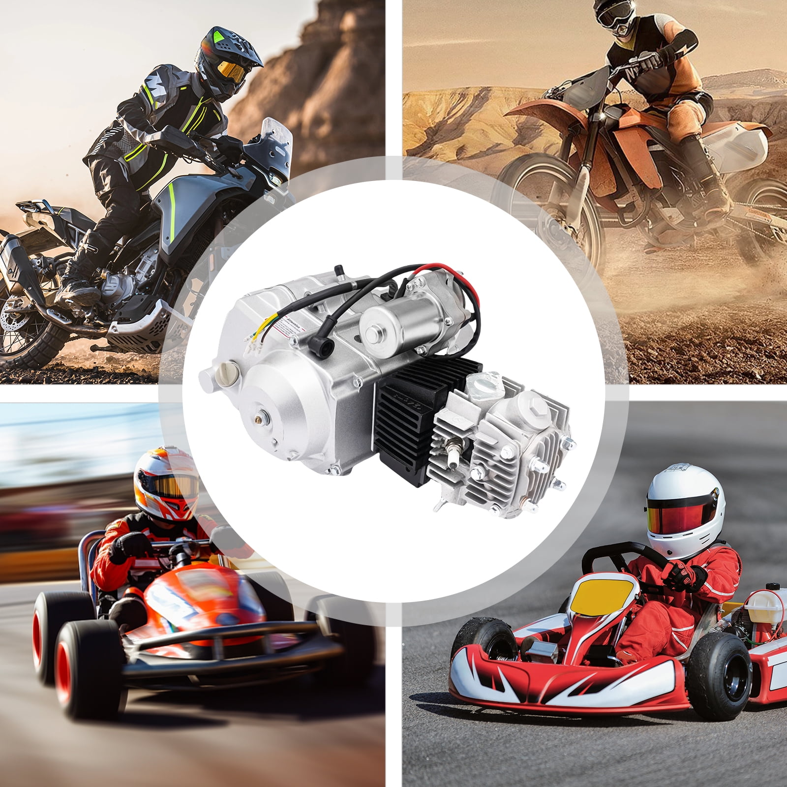 110cc 4-Stroke Single Cylinder ATV Engine Assembly, Auto Transmission, Electric Start, Air ...