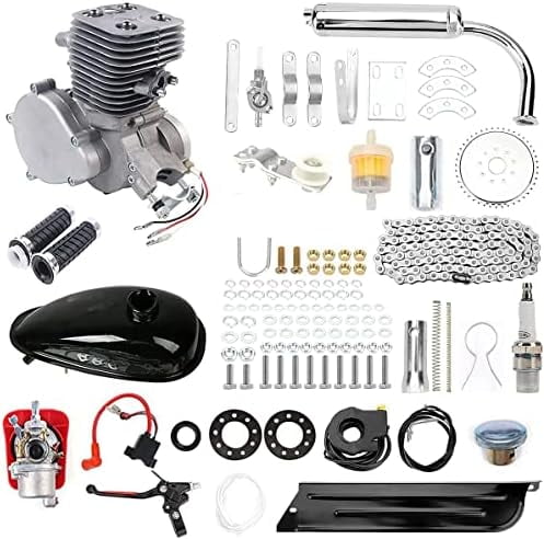 110cc Bicycle Engine Kit, Updated 2 Stroke Motorized Bike Engine Motor ...