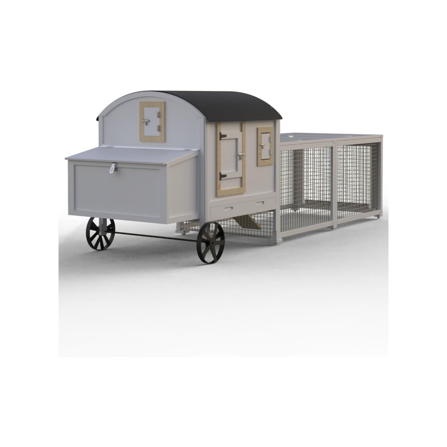 110in Outdoor Wooden Chicken Coop, Extra Large Hen House for 3-5 ...