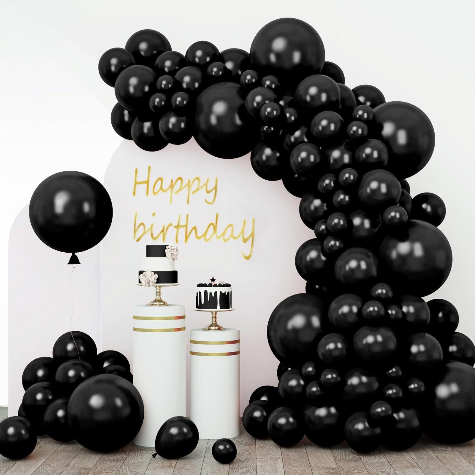 110pcs Black Balloons Latex Balloons Different Sizes 18 12 10 5 Inch ...