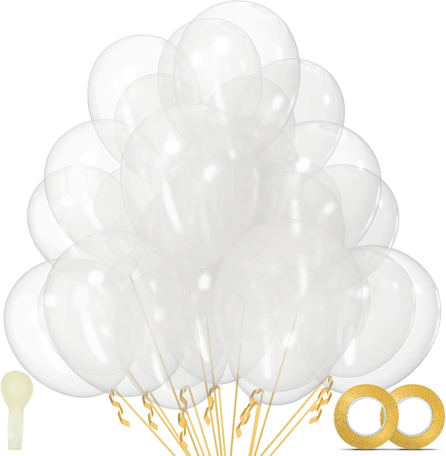 110pcs Clear Balloons, Clear Latex Balloons 12 inch, Transparent ...