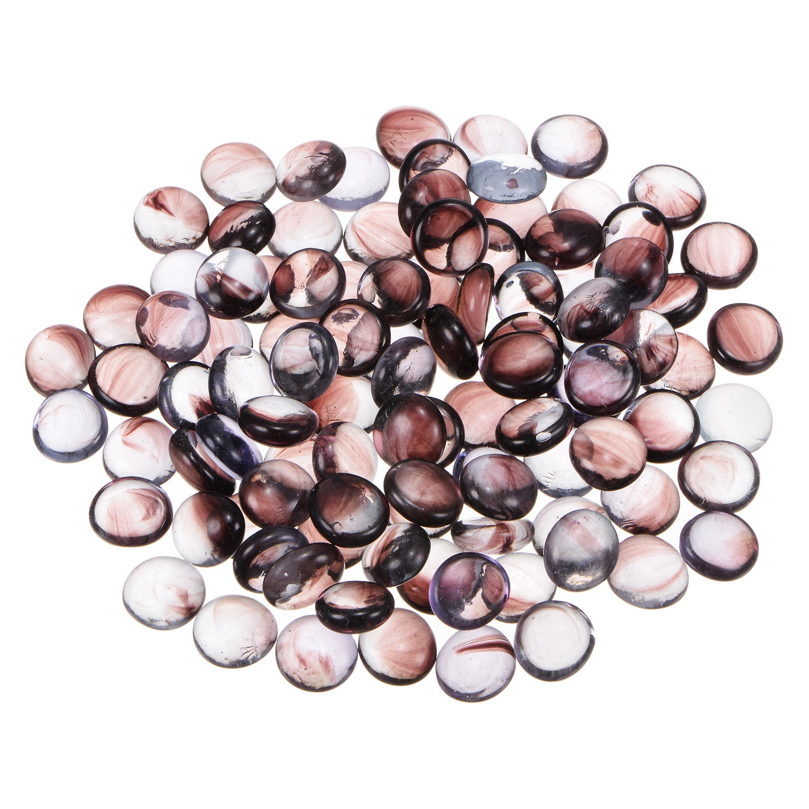 110pcs Fire Glass Beads for Fire Pit, Flat Marble Beads, Glass Pebbles ...