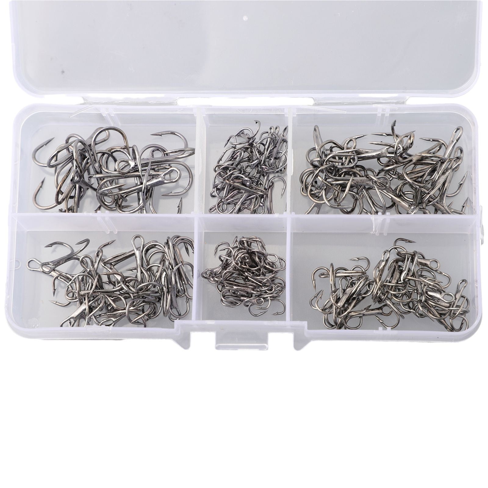 110Pcs High Carbon Steel Fishing Treble Hooks 3 Way Claw Treble Bend ...